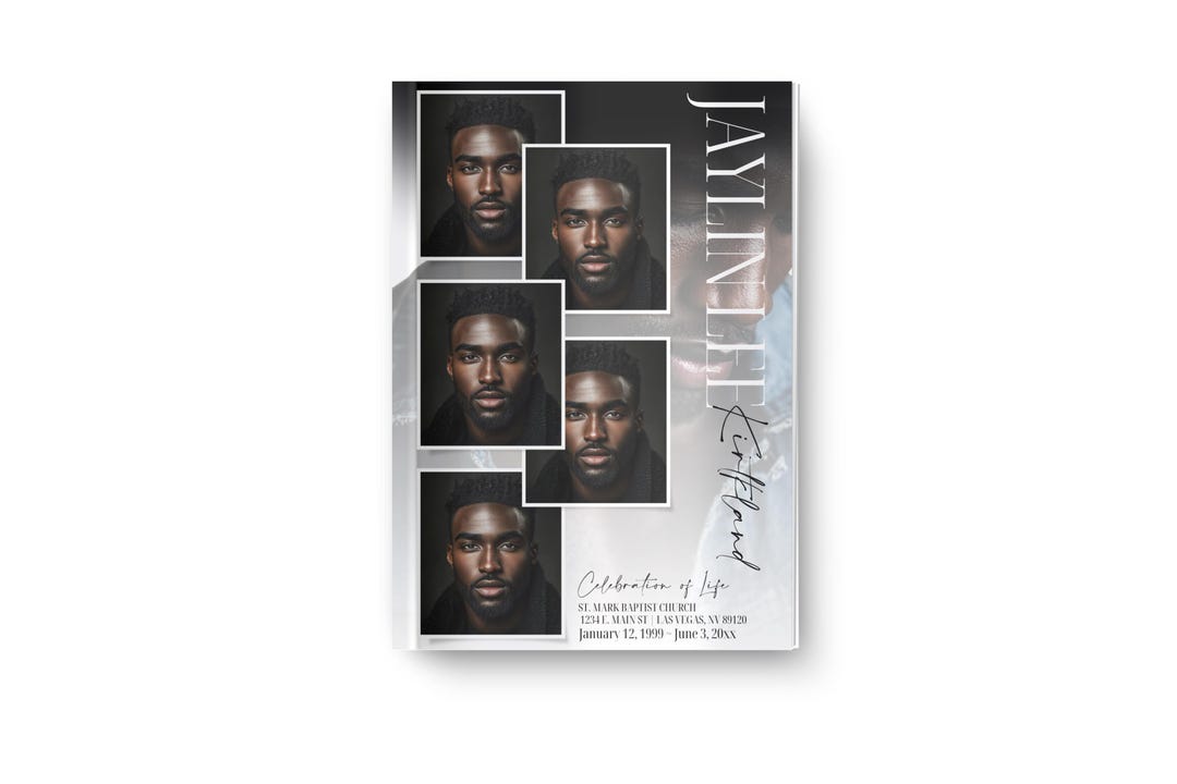 Simple Elegant Funeral Obituary Template 8.5x11 4 Page - Etsy