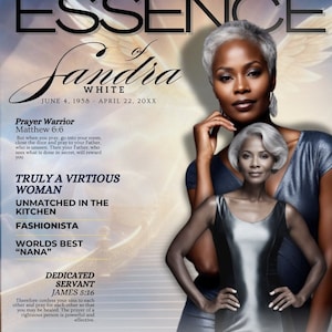 Essence Magazine Style Funeral Program | Celebration of Life | Digital ...
