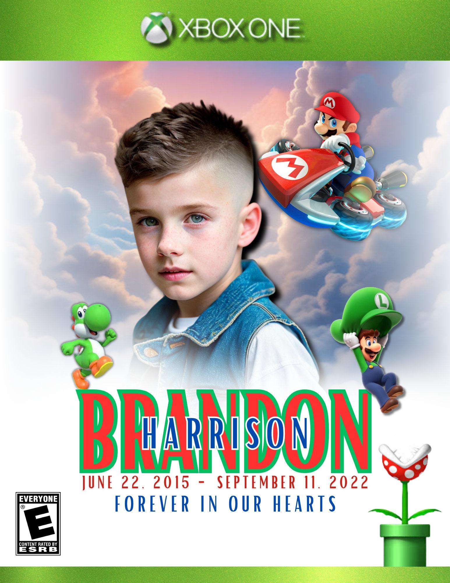 XBOX Inspired Mario Bro Funeral Programs Obituary 4 Page 8.5 X 11 - Etsy