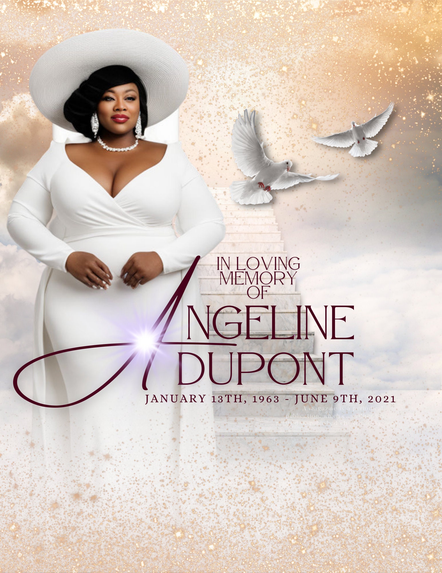 Pink Floral Funeral Obituary Template "angeline" 4 Pages 8.5x11 - Etsy