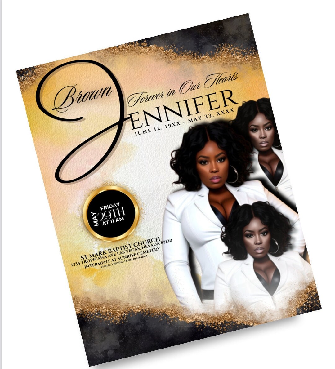 Elegant Funeral Program Template | Celebration of Life (digital ...