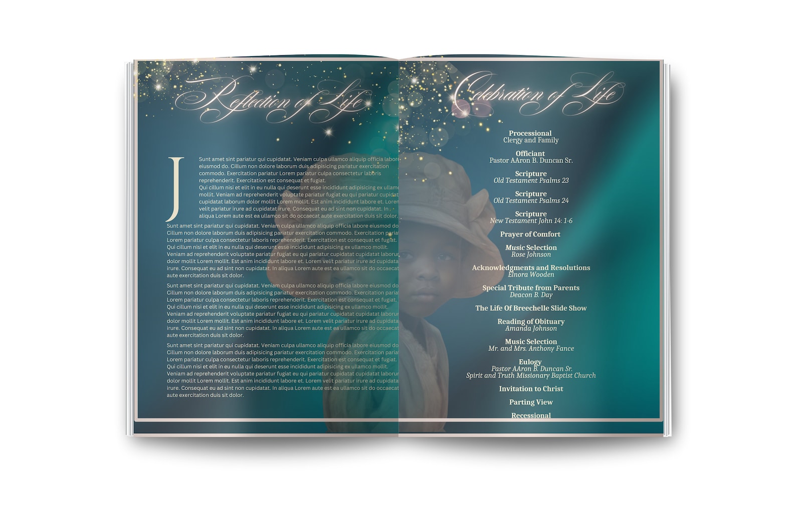 Funeral Obituary Elegant Blue Editable Template 8.5x114 Page - Etsy