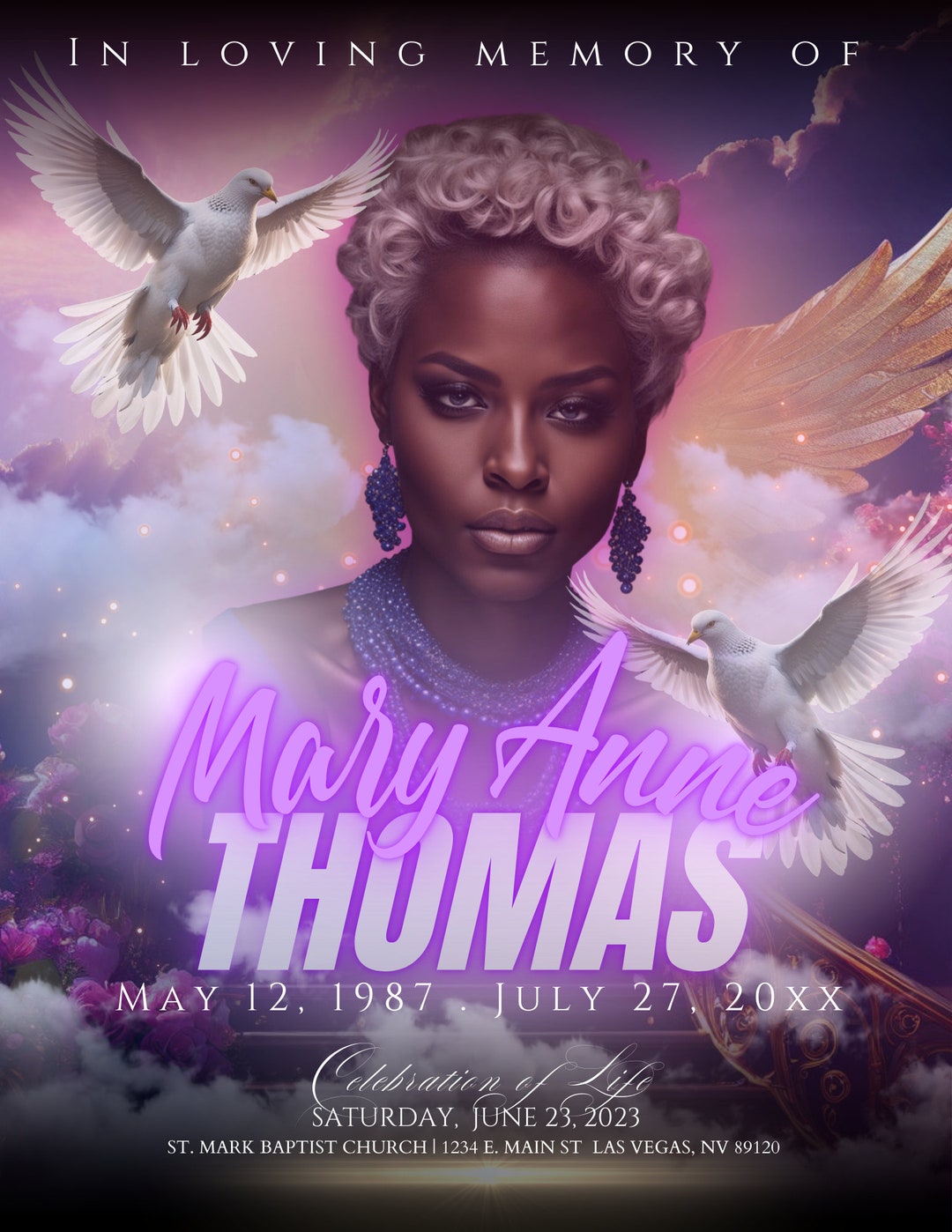 Funeral Announcement Templates and Customizable Virtual Flyer Digital ...