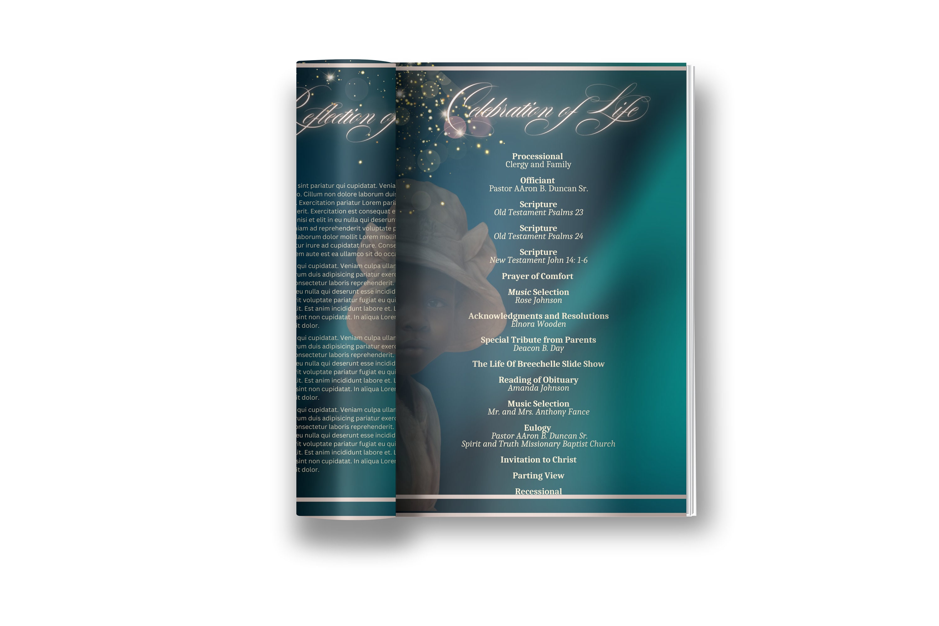 Funeral Obituary Elegant Blue Editable Template 8.5x114 Page - Etsy