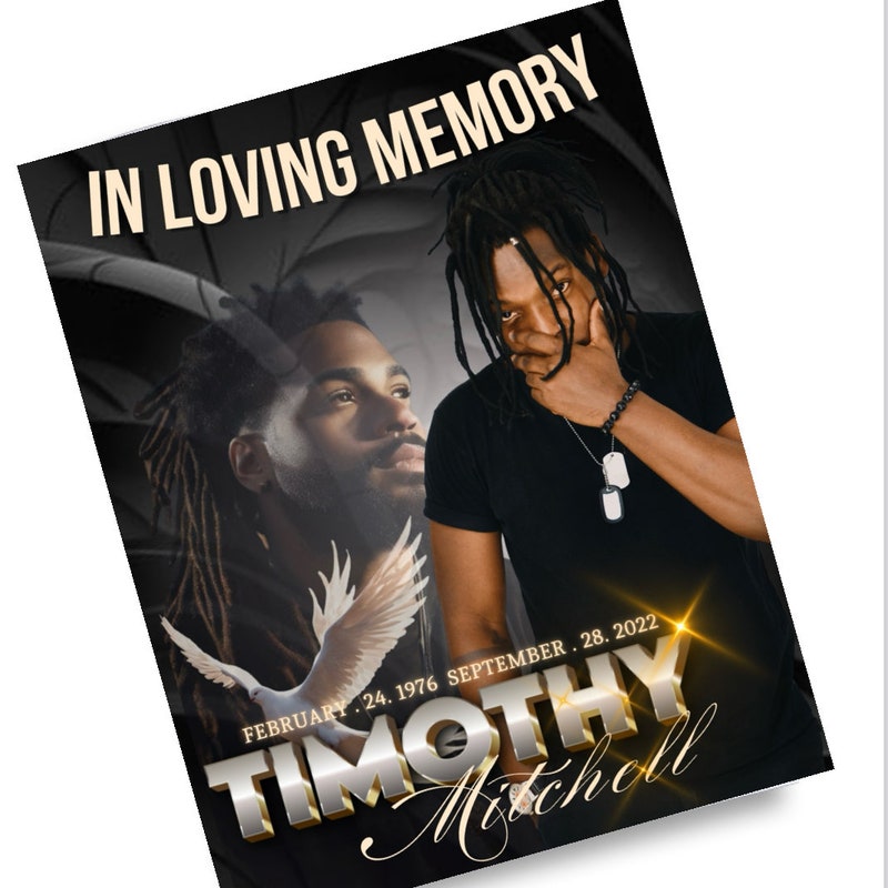 Male Obituary Template - Etsy