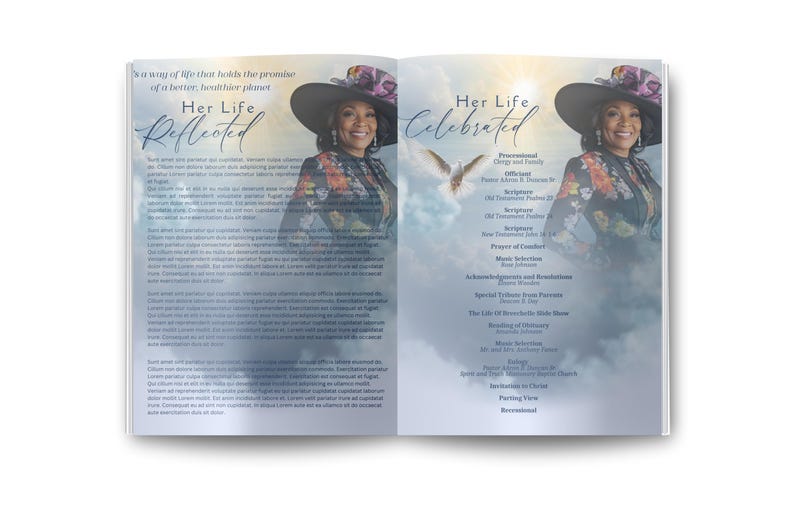 Elegant Mothers Obituary Template 4 Page 8.5x11 - Etsy