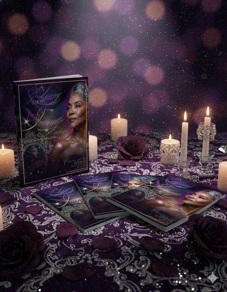 Luxury Funeral Program Set | Obituary, Posters & Slideshow Template - Etsy