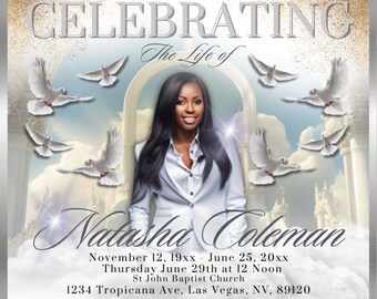 Funeral Announcement Templates and Customizable Virtual Flyer Digital ...