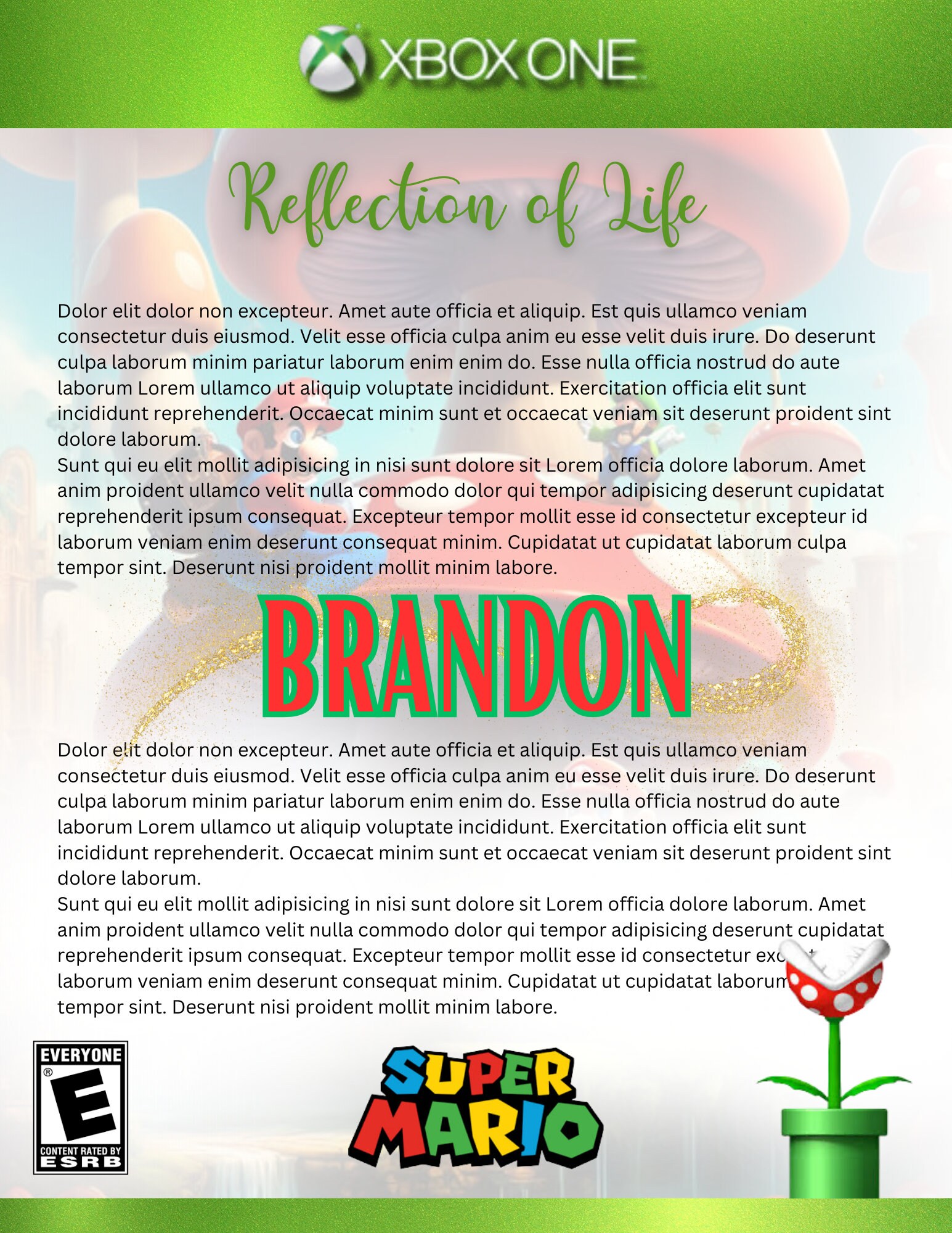 XBOX Inspired Mario Bro Funeral Programs Obituary 4 Page 8.5 X 11" - Etsy