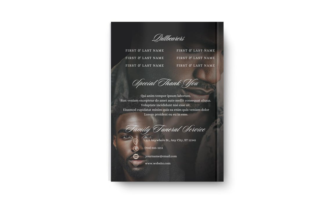 Simple Elegant Funeral Obituary Template 8.5x11 4 Page - Etsy