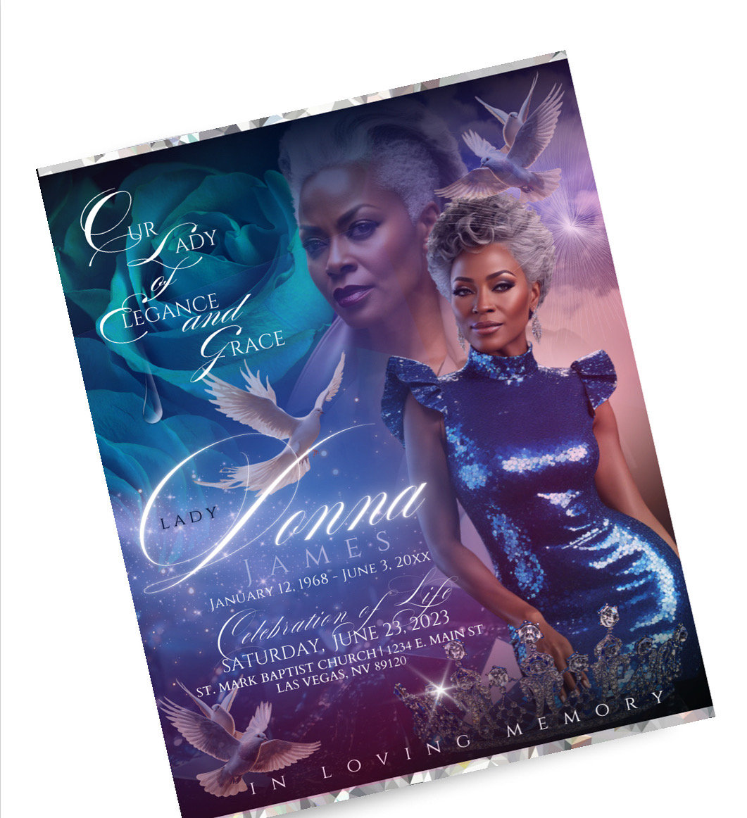Funeral Obituary Elegant Purple Editable Template 8.5x114 Page - Etsy