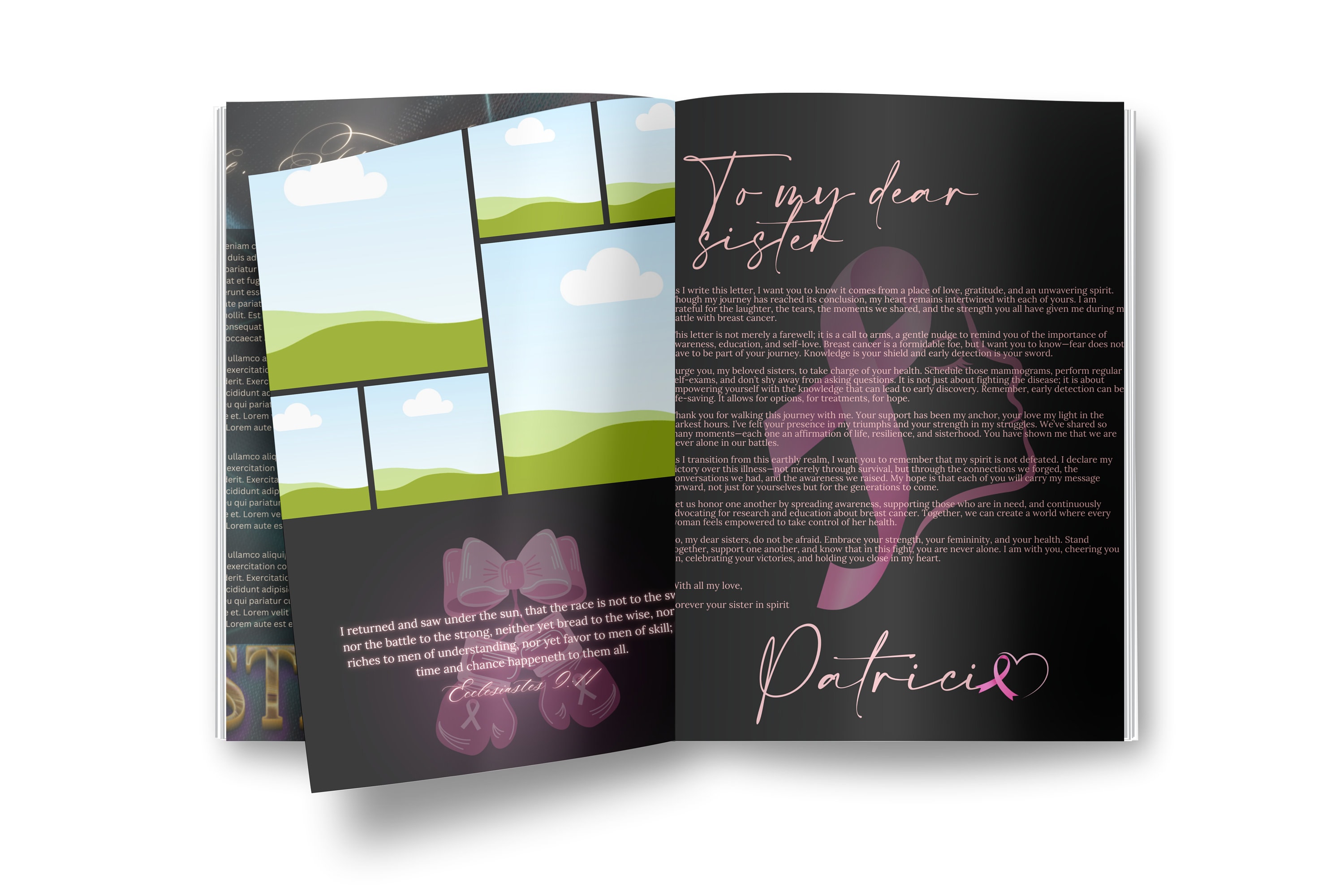 Breast Cancer Inspired Funeral Obituary Template 8.5x11' 8 Page - Etsy