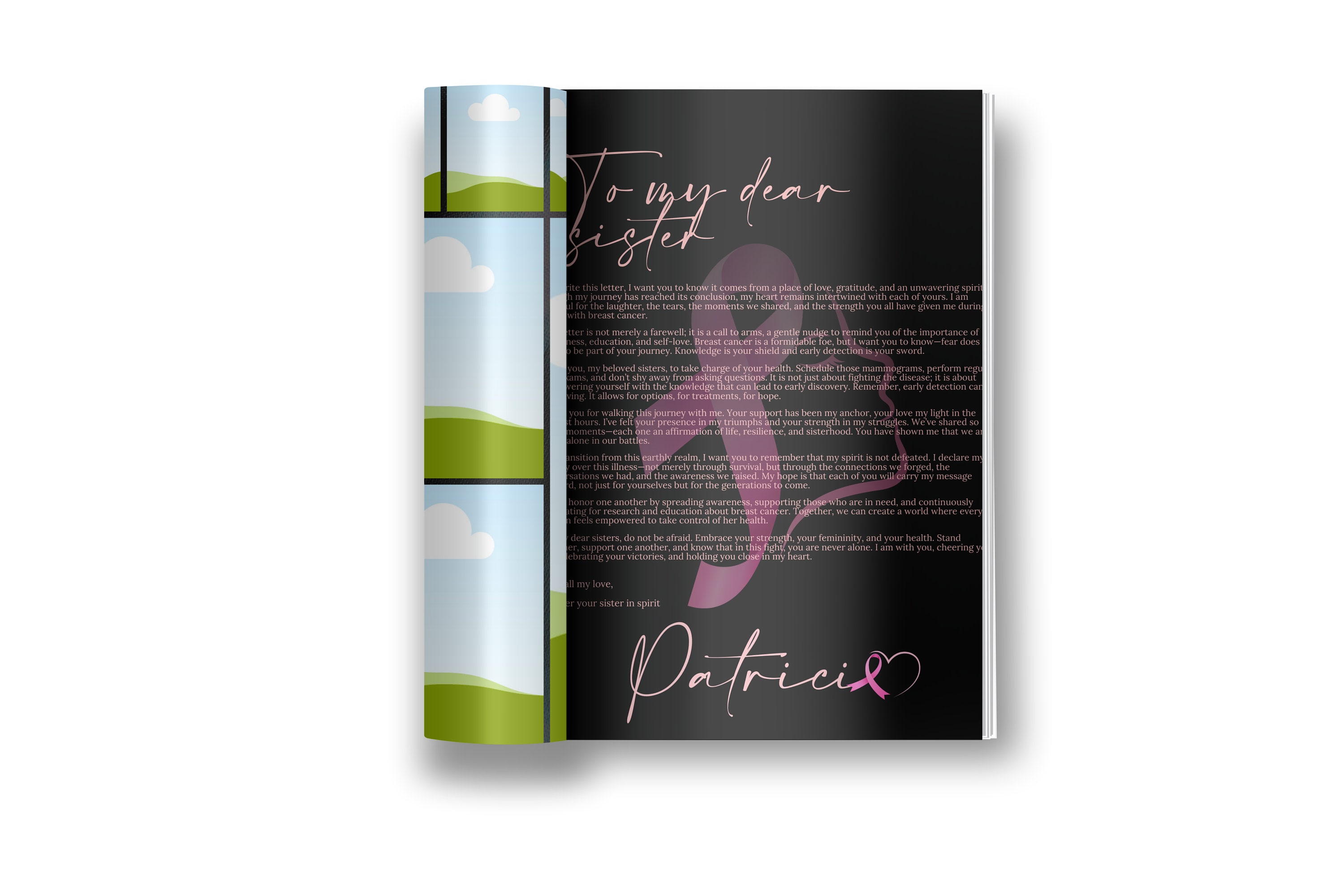 Breast Cancer Inspired Funeral Obituary Template 8.5x11' 8 Page - Etsy