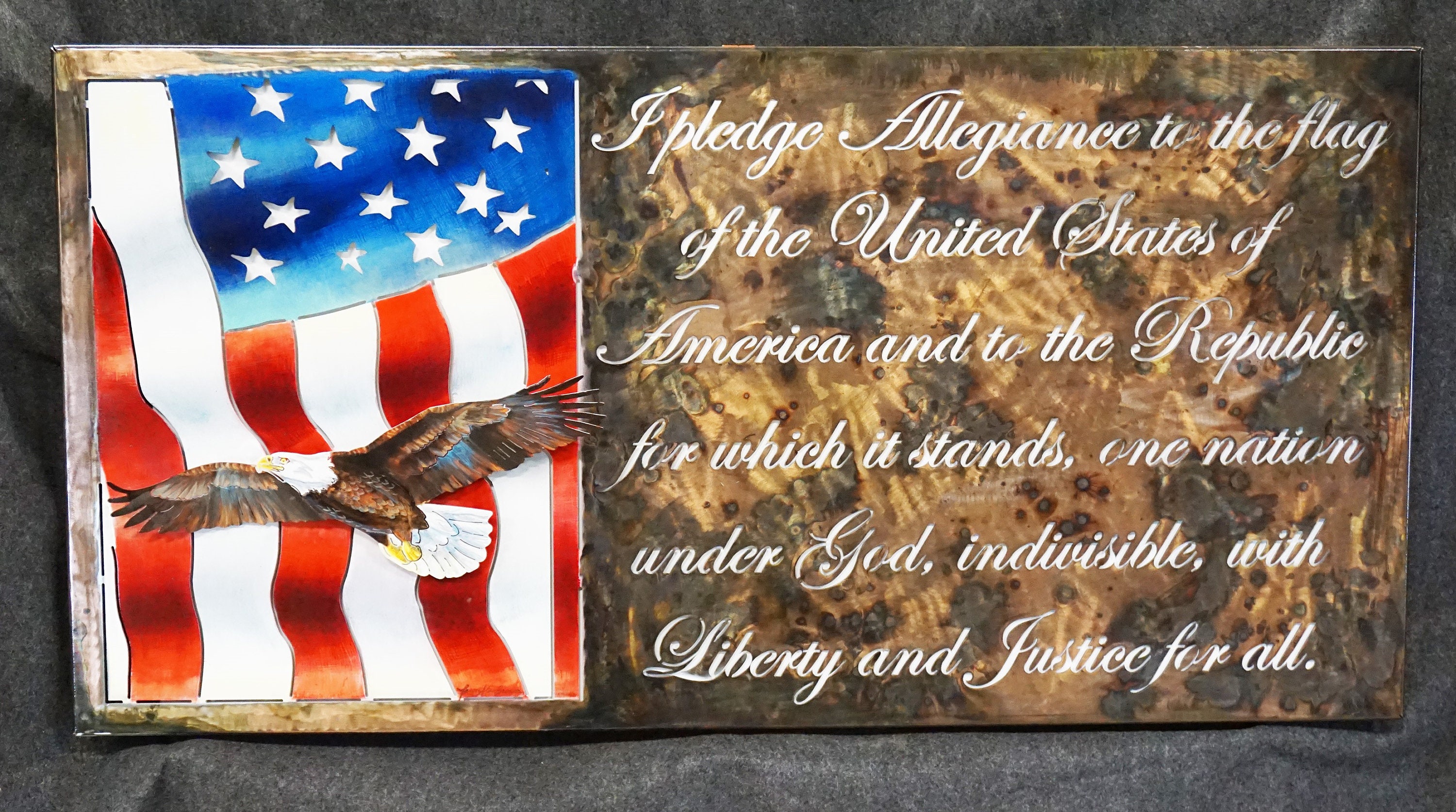 Pledge of Allegiance Plaque With Acrylic Backing Panel - Etsy
