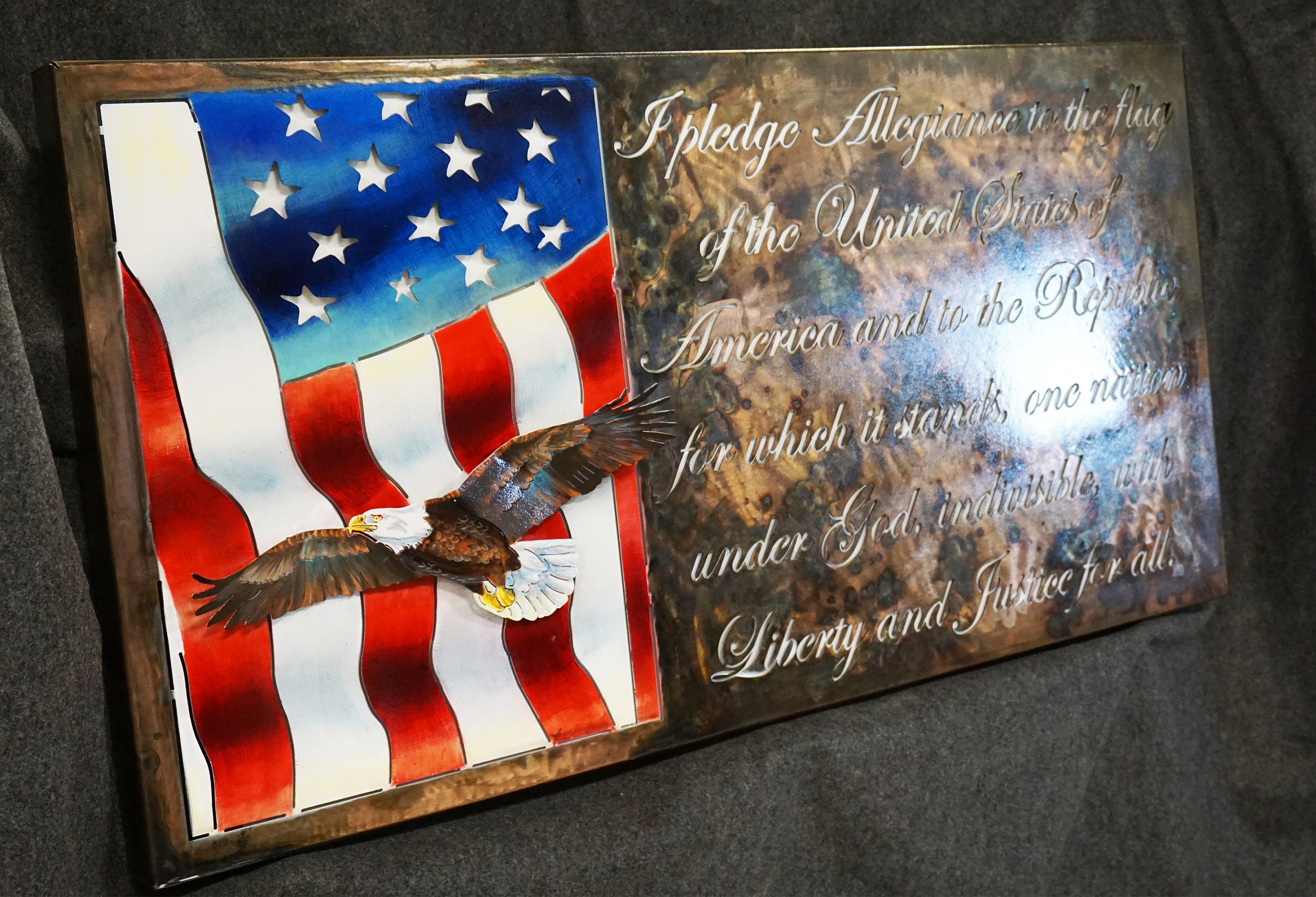 Pledge of Allegiance Plaque With Acrylic Backing Panel - Etsy
