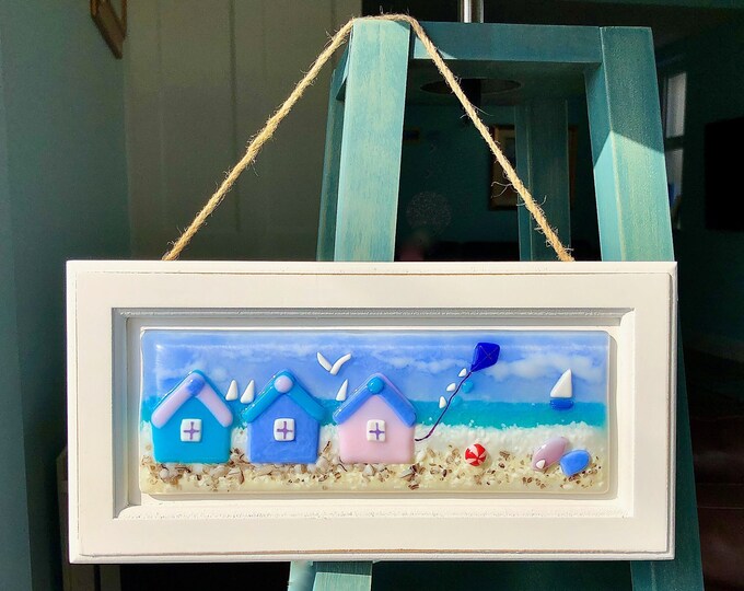 Beach Fun Day, Fused Glass Ocean, Fused Glass Wall Art, Gift, Fused ...