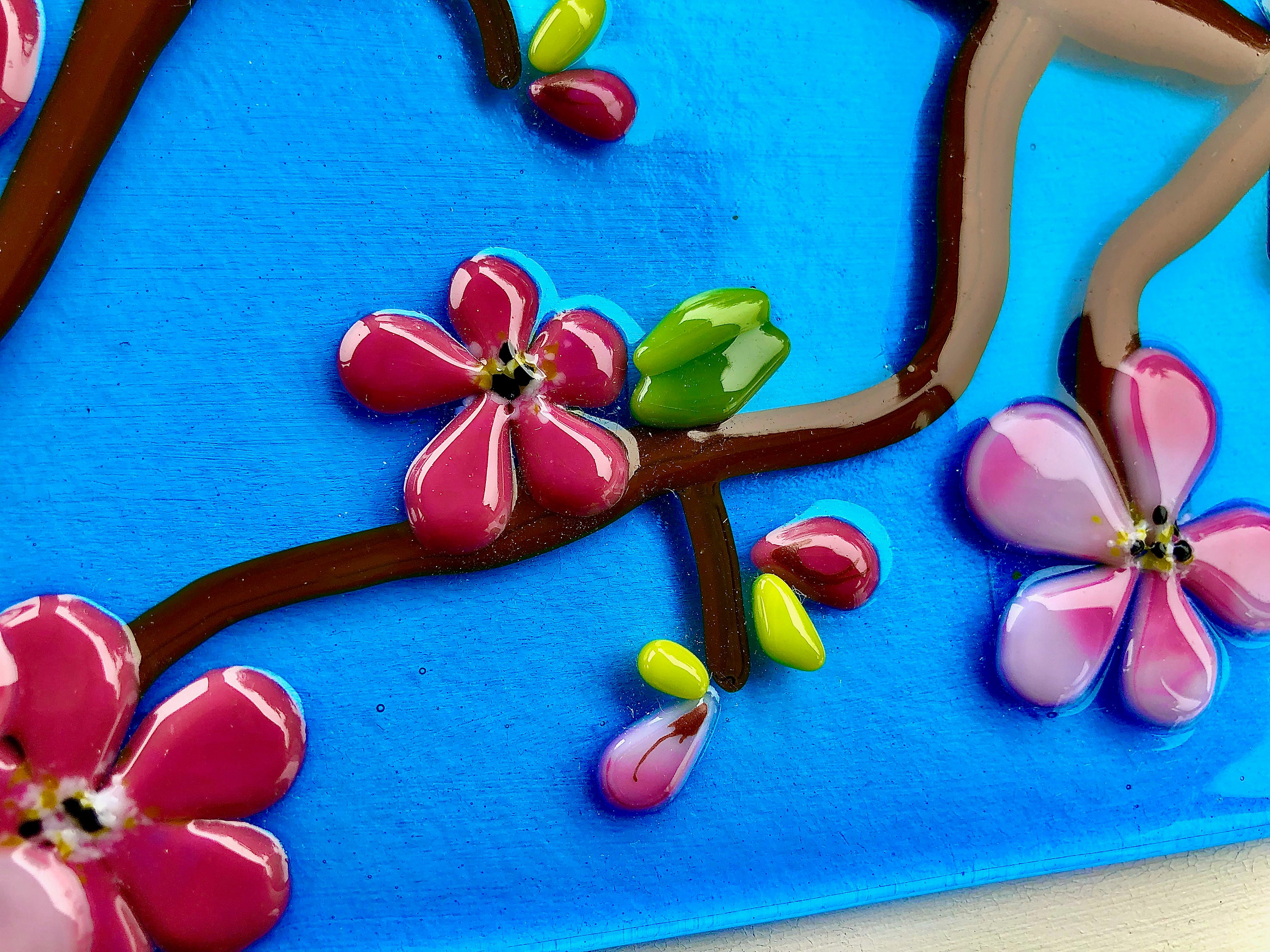 Blossom Branch Fused Glass Fused Glass Flowers Trees Cherry - Etsy