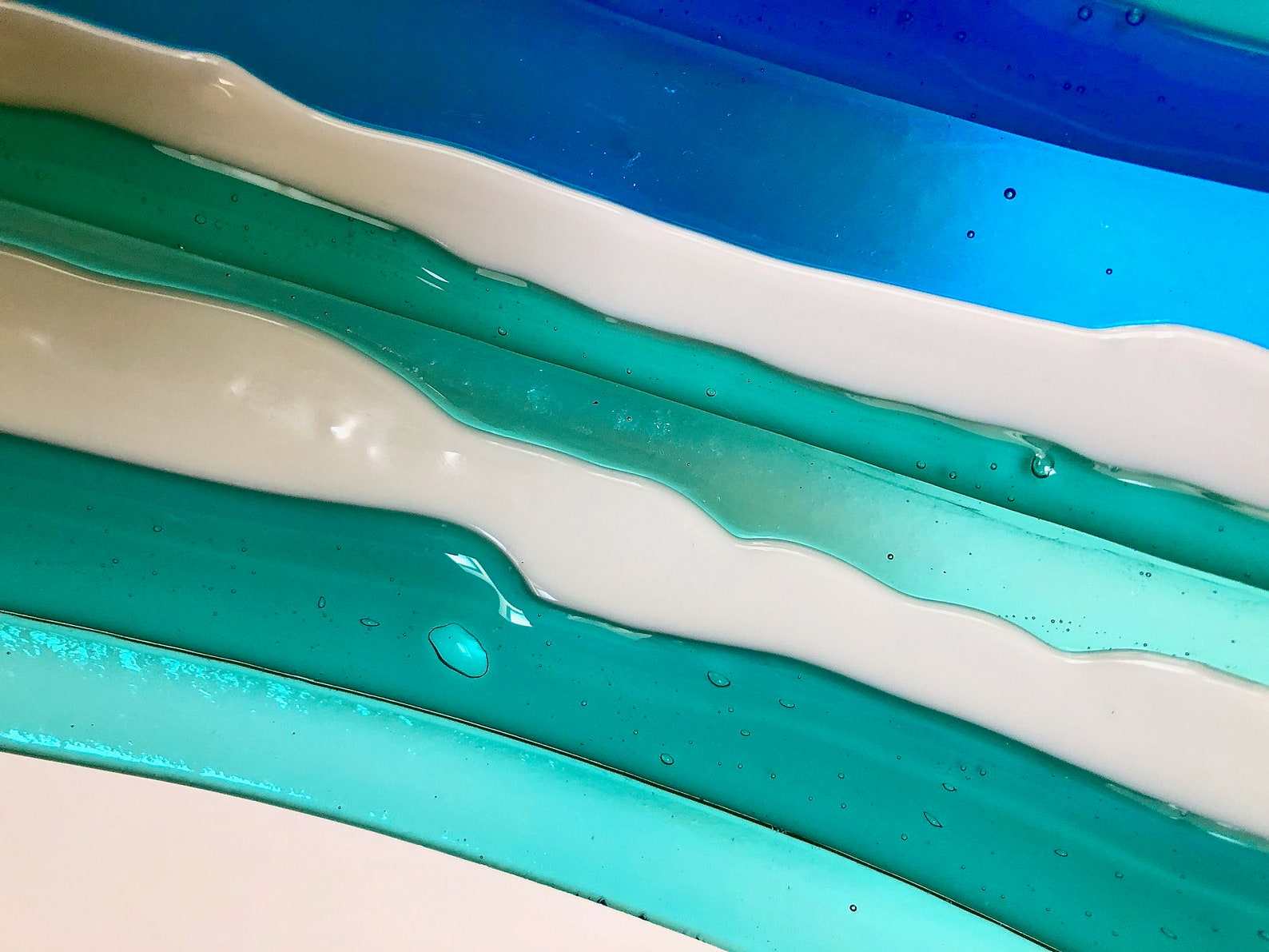 XL Ocean Colours Contemporary Wave Fused Glass Ocean Surfer - Etsy