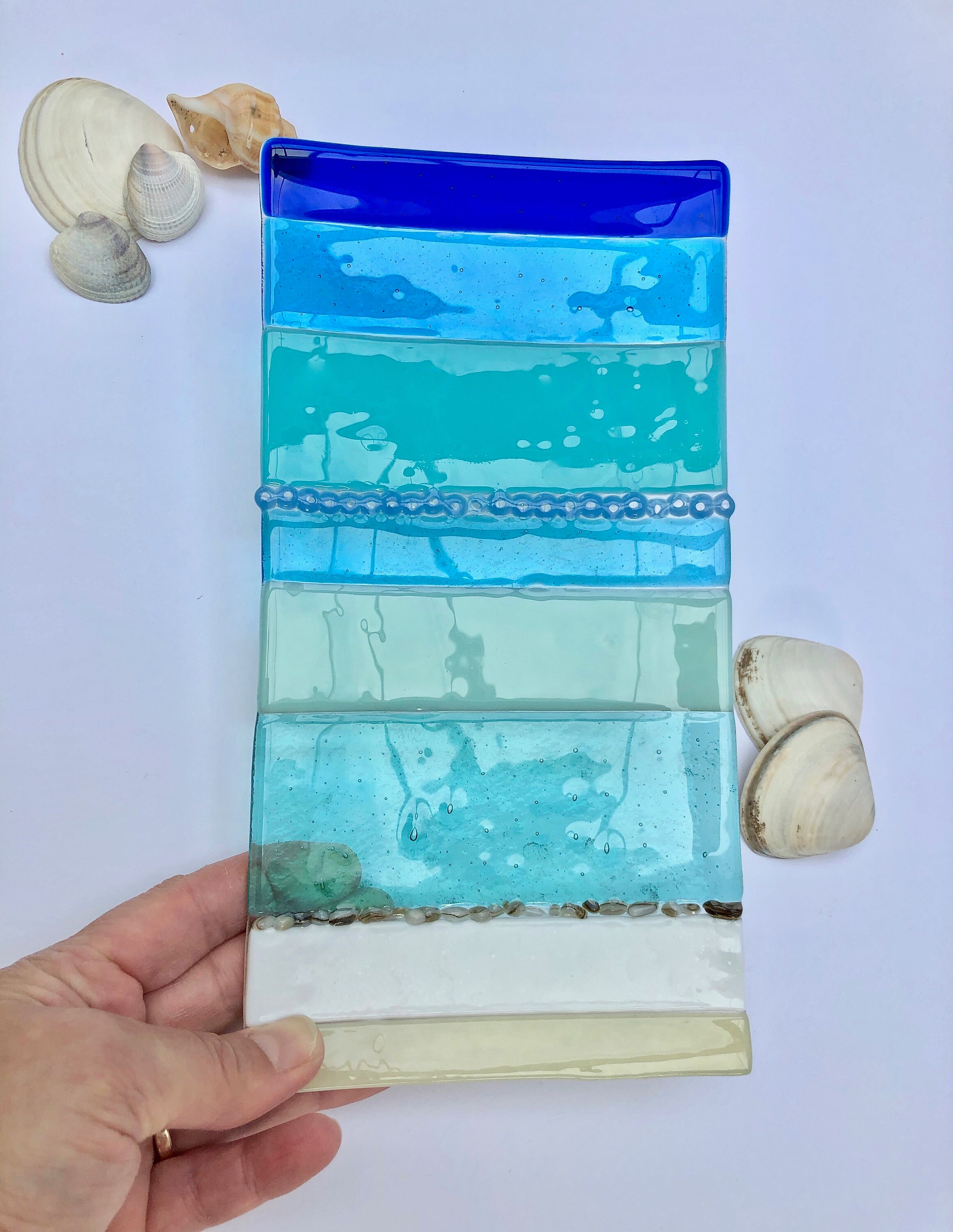 Fused Glass Ocean Platter Ocean Dish Coast Beach Gift - Etsy