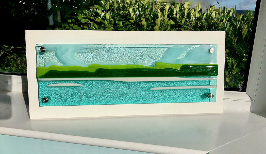 The Isles, Fused Glass Ocean, Fused Glass Wall Art, Sea Waves Beach ...