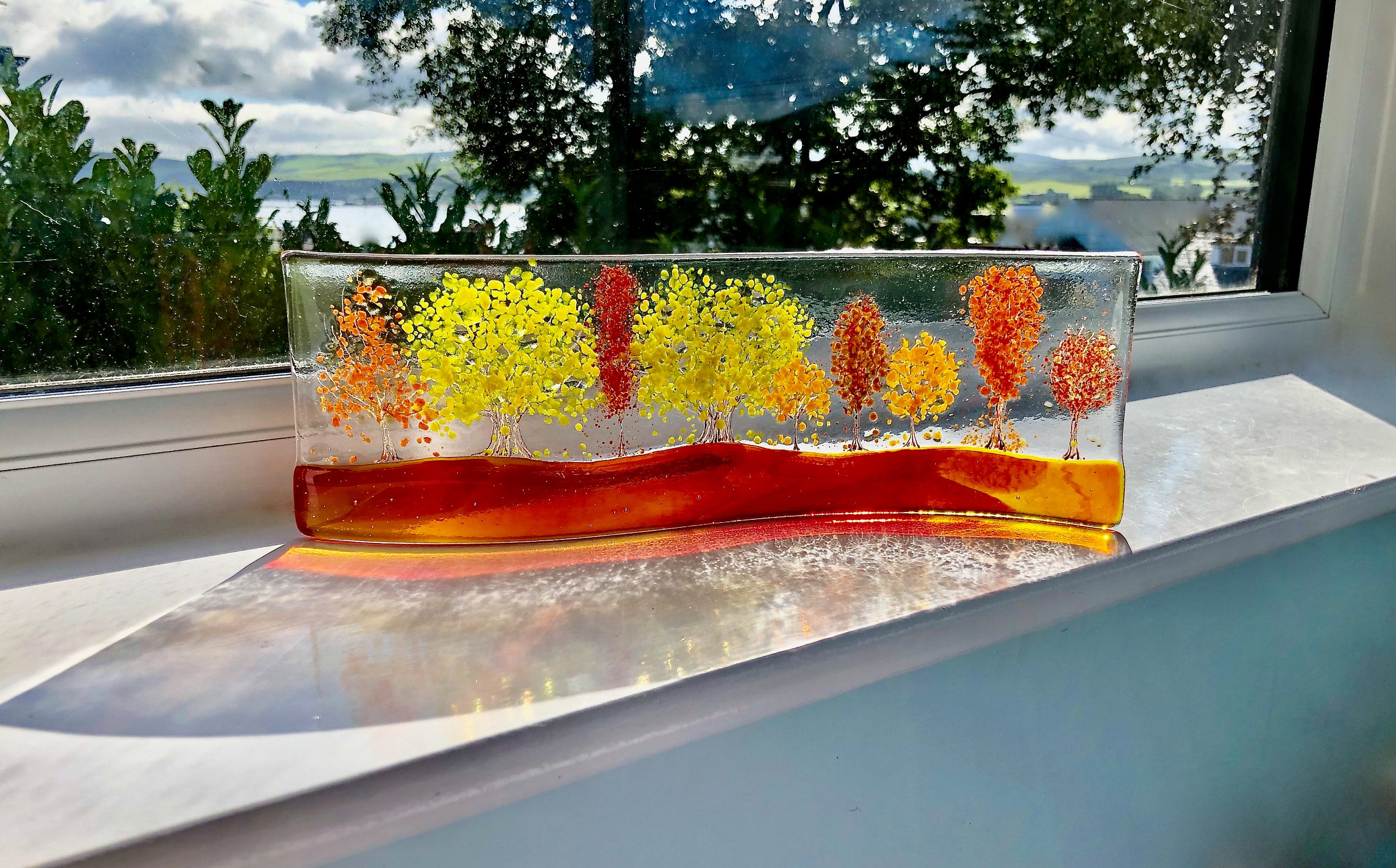 Autumn or Fall Trees Fused Glass Wave Fused Glass Trees - Etsy UK