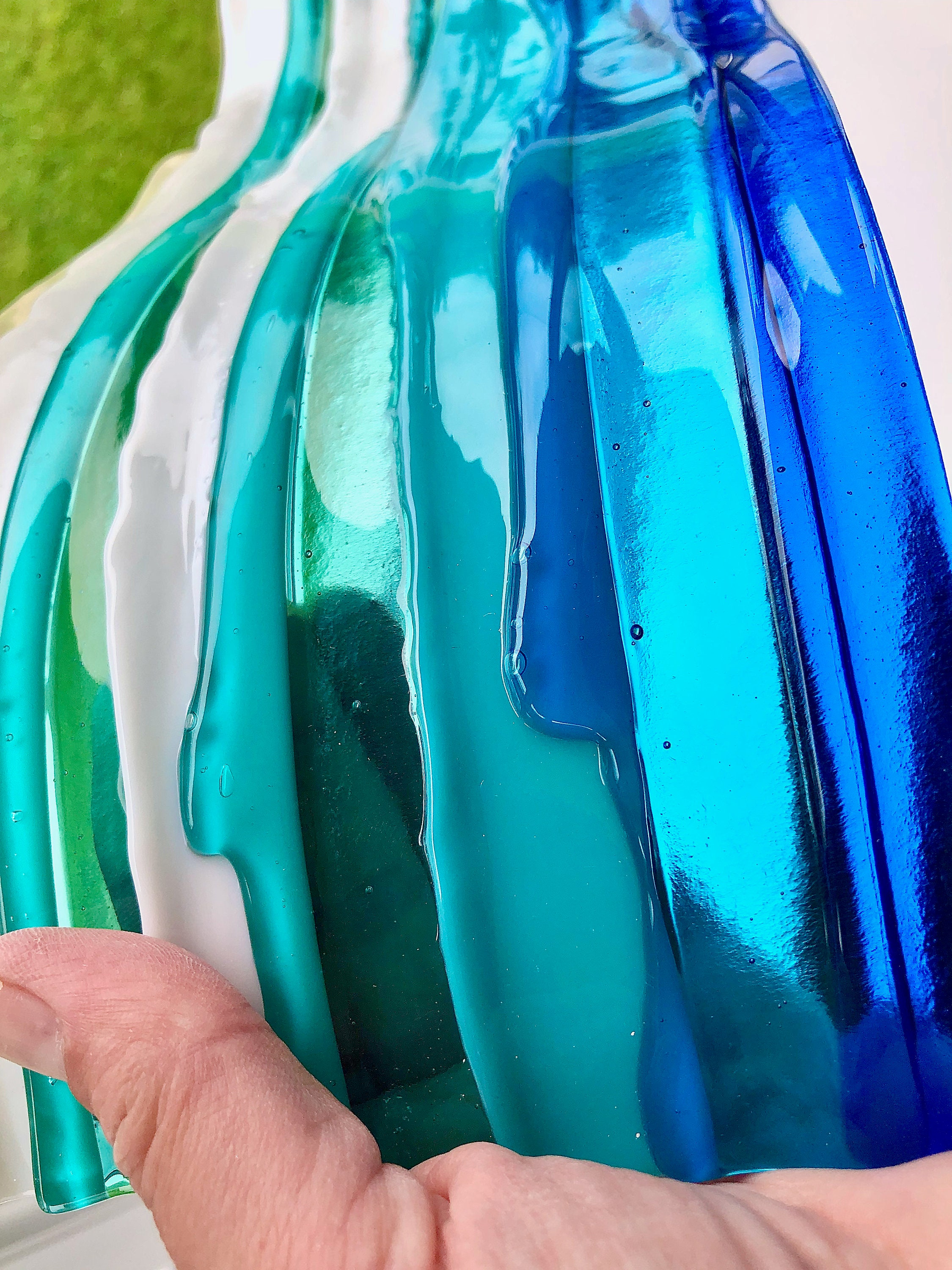 Large Ocean Colours Contemporary Wave Fused Glass Ocean - Etsy
