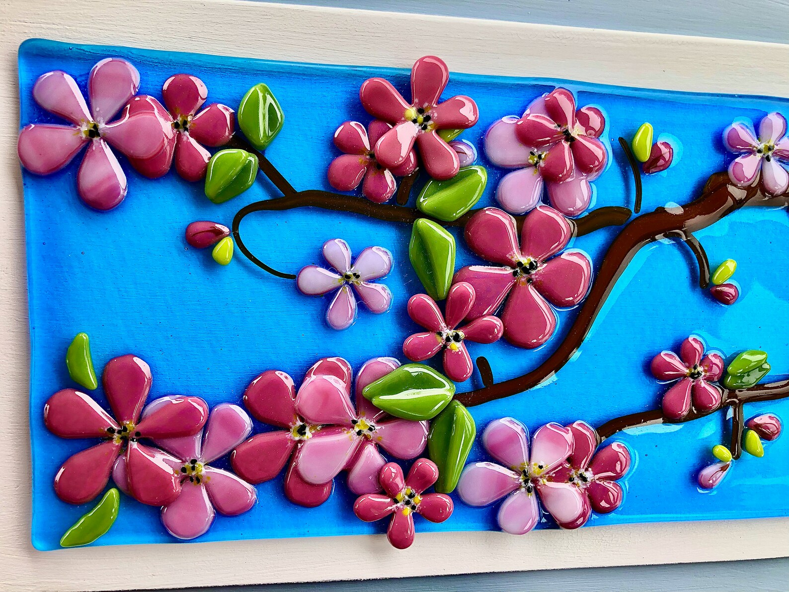 Blossom Branch Fused Glass Fused Glass Flowers Trees Cherry - Etsy