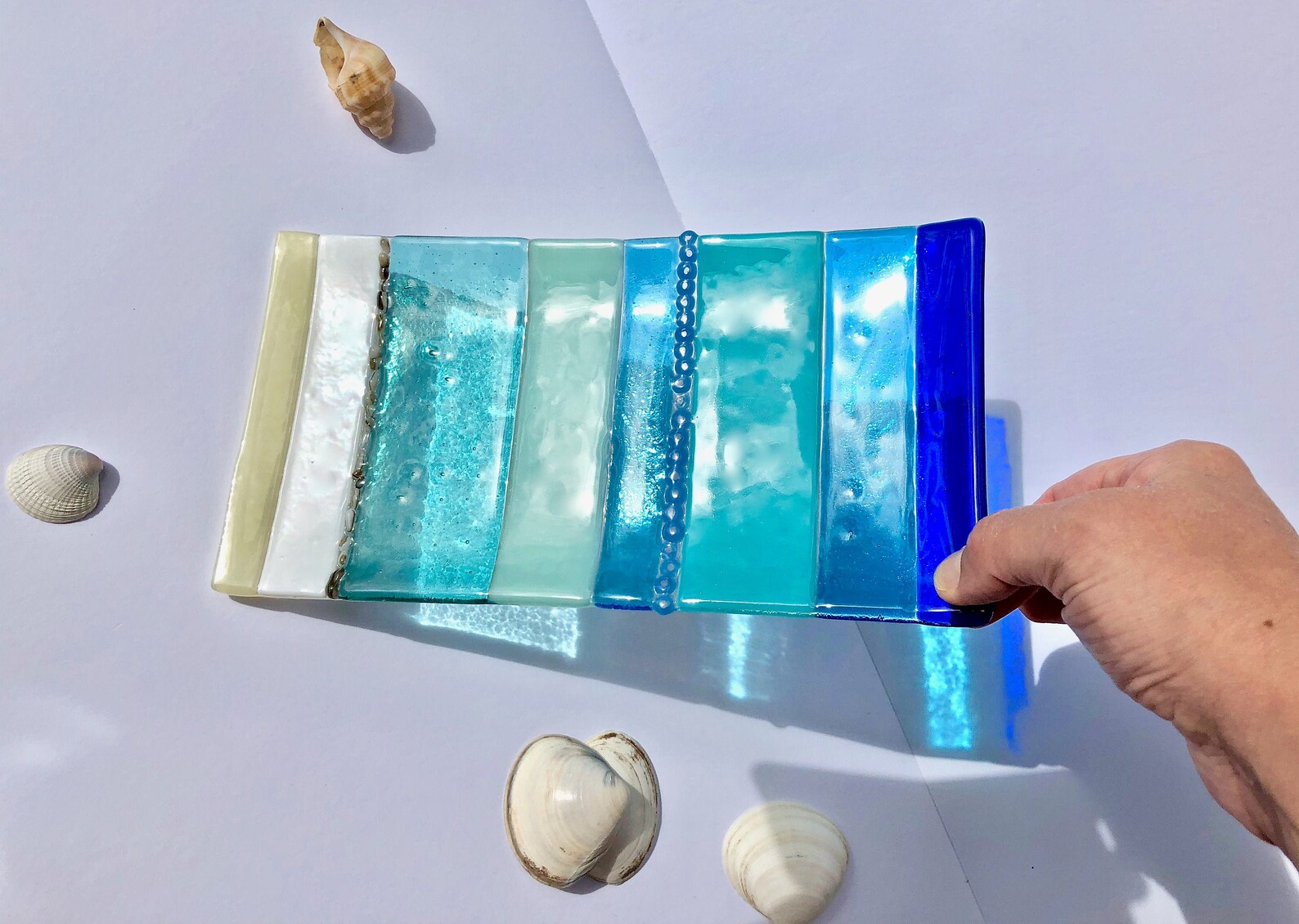 Fused Glass Ocean Platter Ocean Dish Coast Beach Gift - Etsy