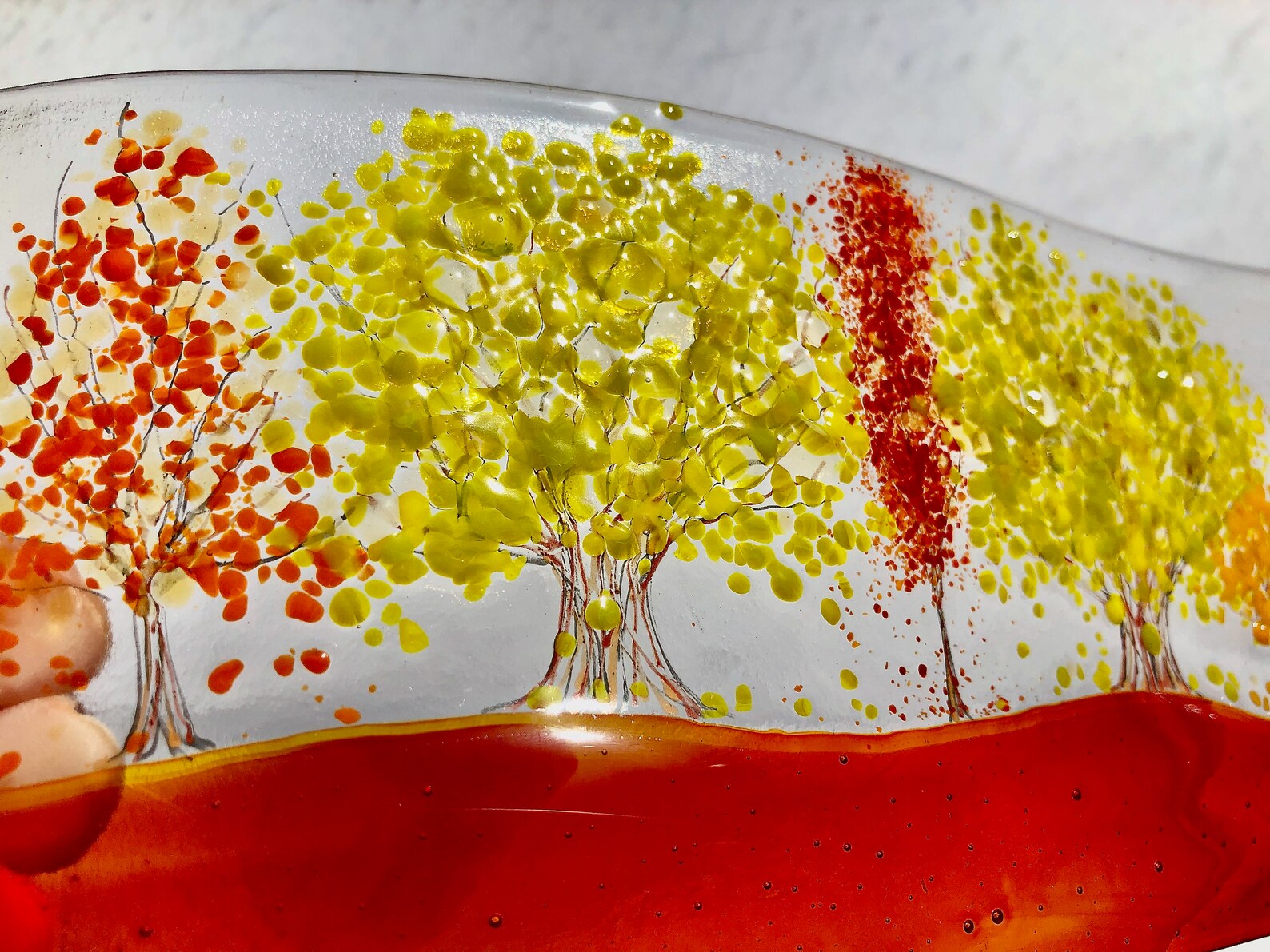 Autumn or Fall Trees Fused Glass Wave Fused Glass Trees - Etsy UK