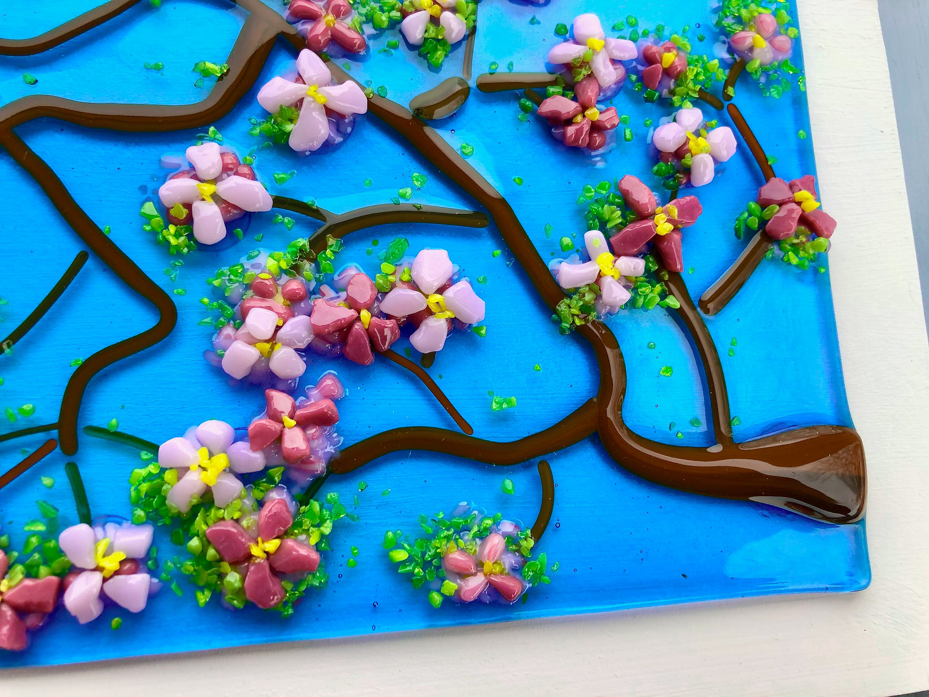 Blossom Branch Fused Glass Fused Glass Flowers Trees Cherry - Etsy