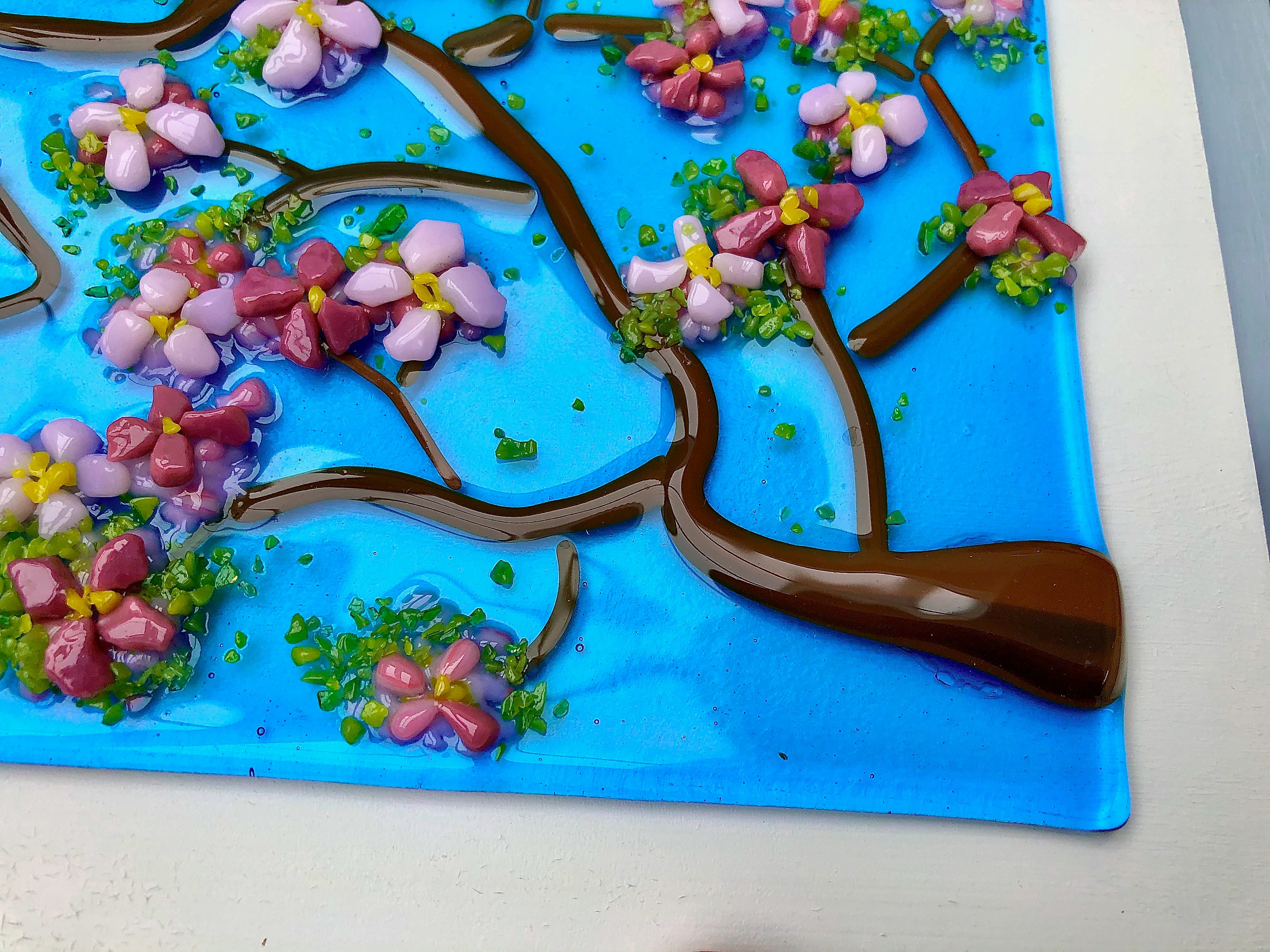 Blossom Branch Fused Glass Fused Glass Flowers Trees Cherry | Etsy