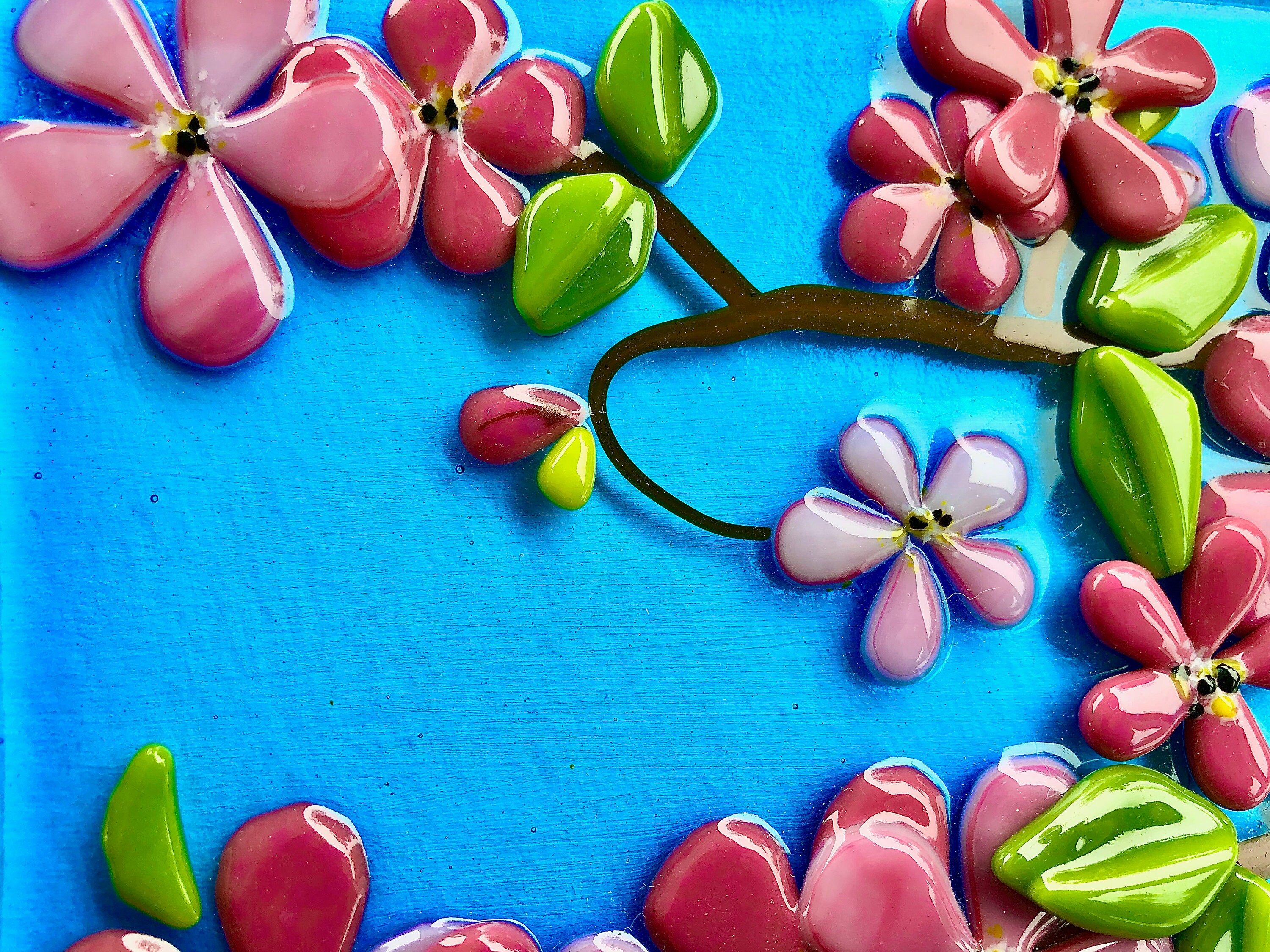 Blossom Branch Fused Glass Fused Glass Flowers Trees Cherry - Etsy