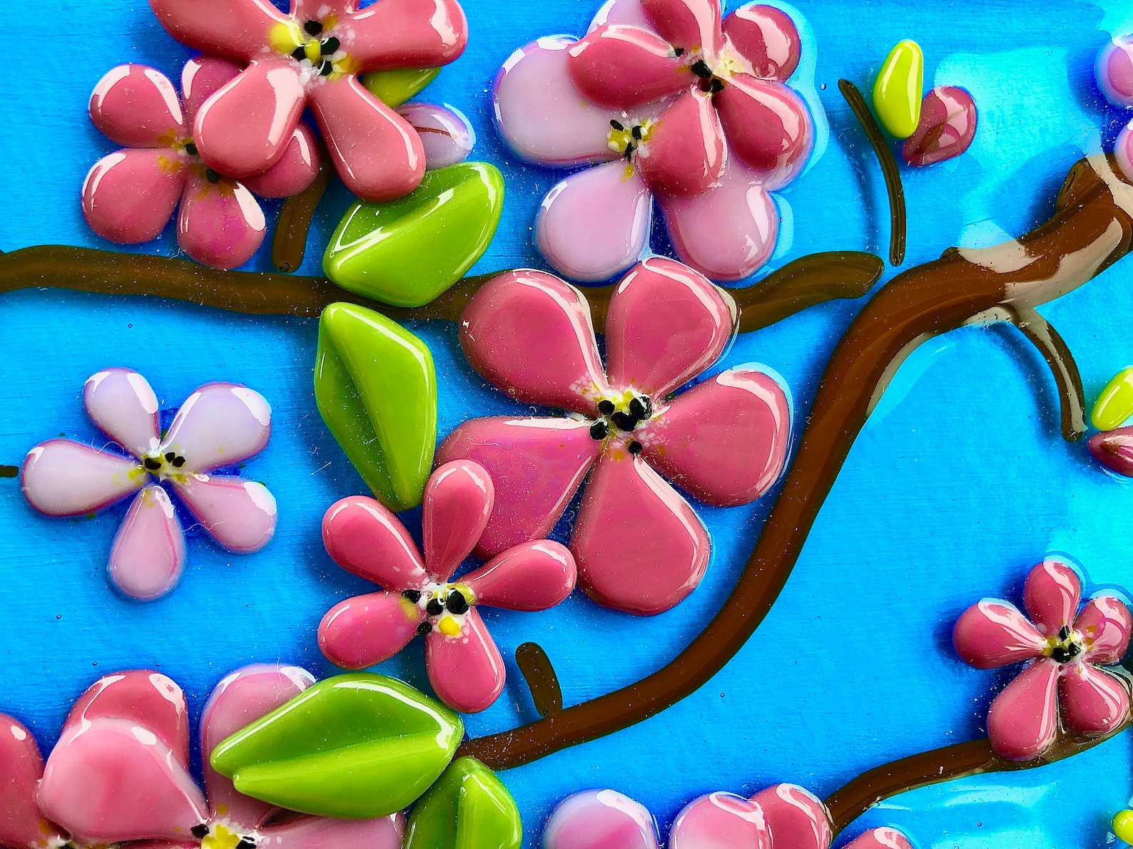 Blossom Branch Fused Glass Fused Glass Flowers Trees Cherry - Etsy