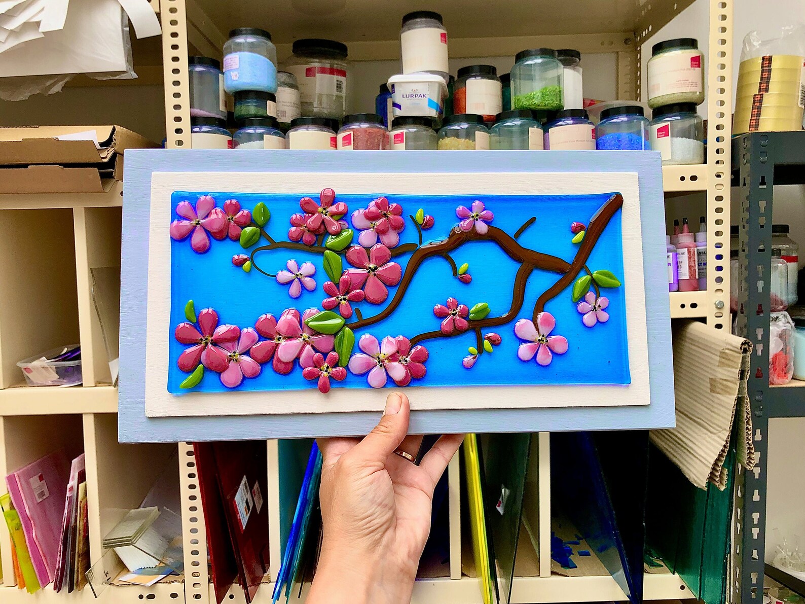 Blossom Branch Fused Glass Fused Glass Flowers Trees Cherry - Etsy