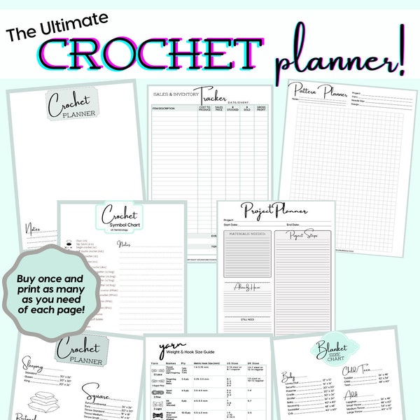 Printable Crochet Project Planner - Etsy