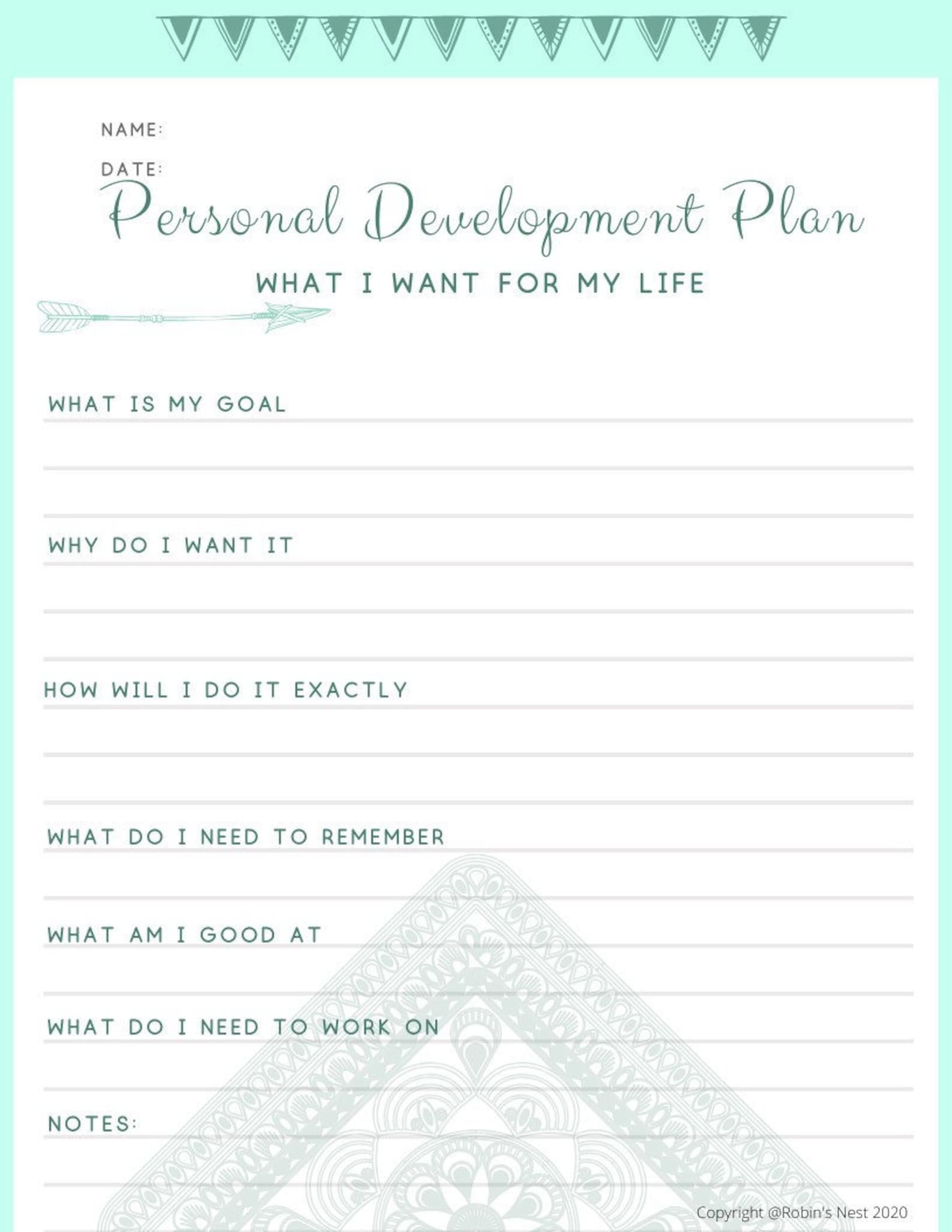 Personal Development Plan Journal Schedule Planner - Etsy