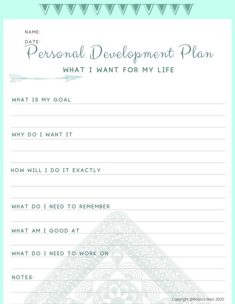 Personal Development Plan Journal Schedule Planner - Etsy