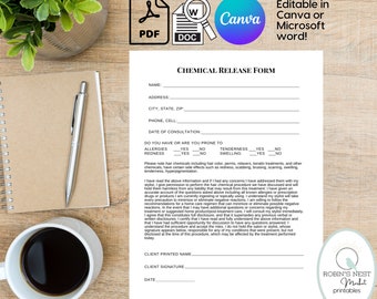 Hair Stylist Tools Chemical Release Form Beauty Salon - Etsy