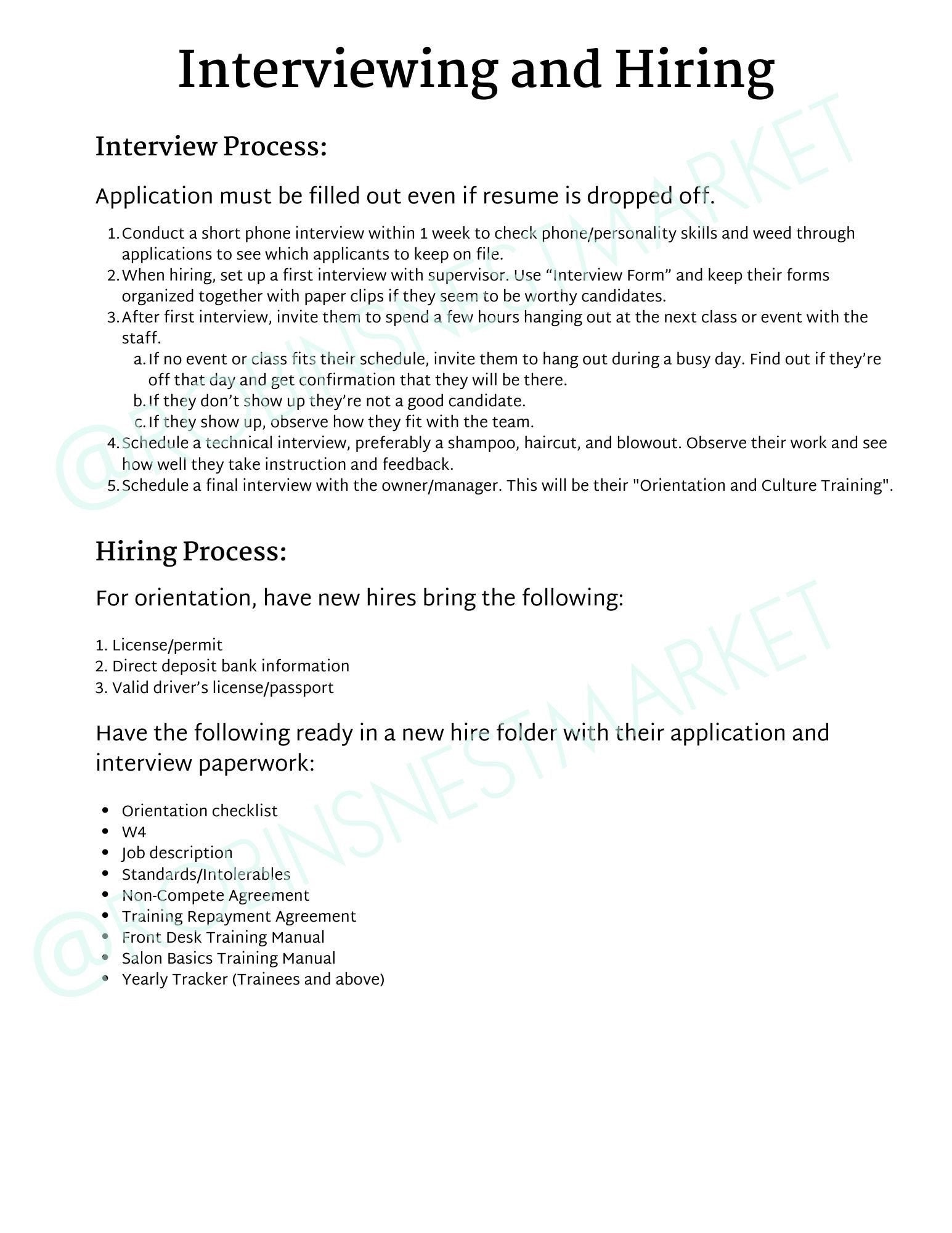 Business Owner Tools Interviewing and Hiring Guide New | Etsy