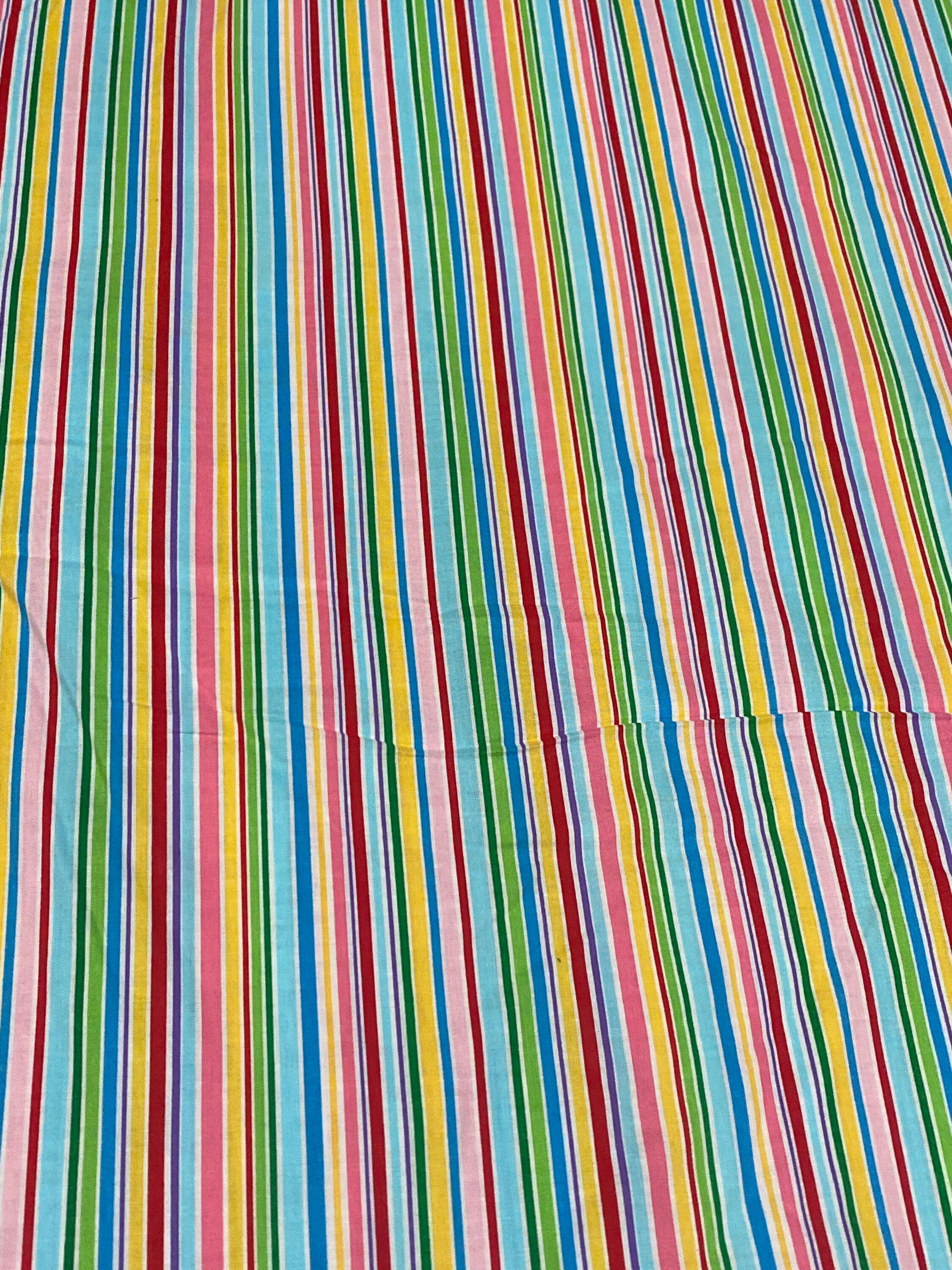 By the Yard Cotton Stripe Fabric Bty-striped Stripes by MBT, TM Rainbow ...