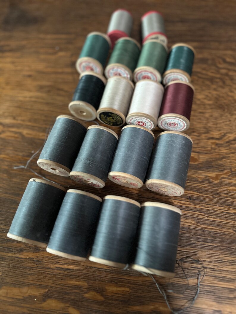Vintage Wooden Spools American Thread Company -18 Spools - Etsy