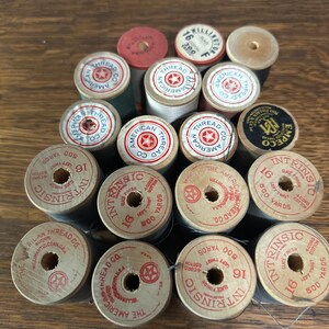 Vintage Wooden Spools American Thread Company -18 Spools - Etsy