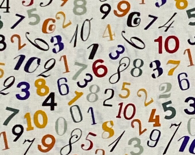 By the Half Yard Cotton Numbers Fabric BTY by Michael Miller D#CX4399 ...