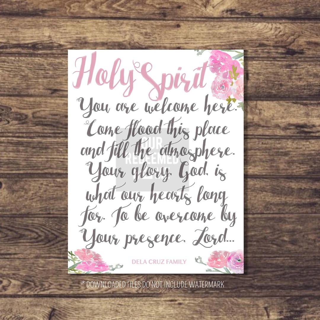 Holy Spirit You Are Welcome Here - Digital Download 11x14 - Custom Name ...