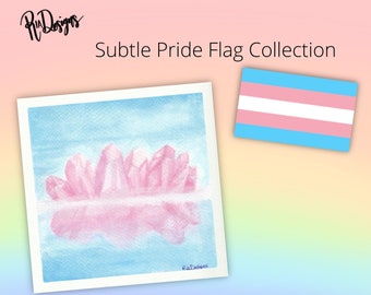 Aroace Flag Pride Print 5.5" X 5.5" - Watercolour Sky - Subtle Pride ...