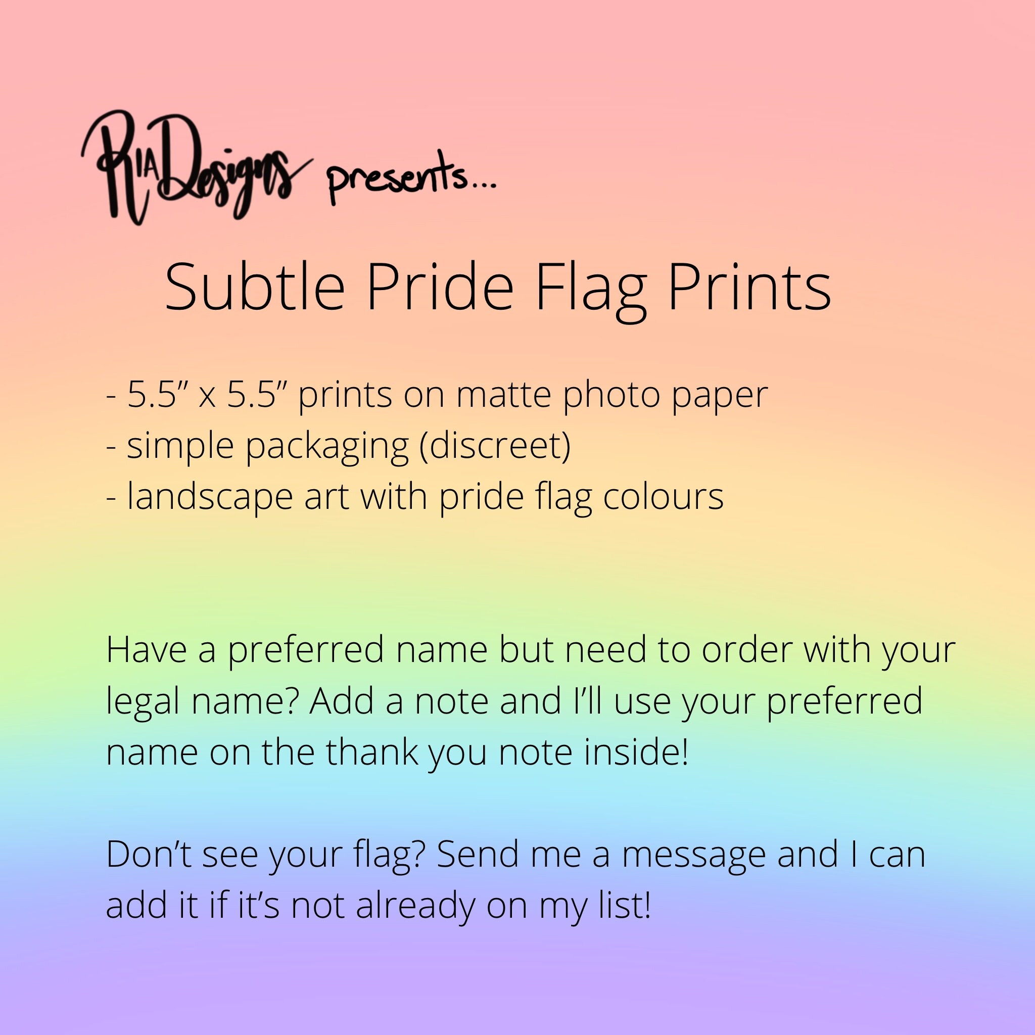 Gay Men's Flag Pride Print 5.5x5.5 Watercolour Sky Subtle Pride Art ...
