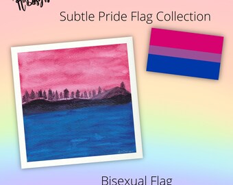 Aroace Flag Pride Print 5.5" X 5.5" - Watercolour Sky - Subtle Pride ...