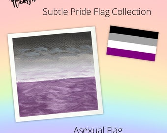 Aroace Flag Pride Print 5.5" X 5.5" - Watercolour Sky - Subtle Pride ...
