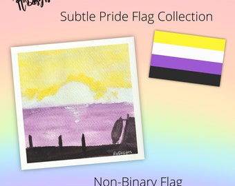 Aroace Flag Pride Print 5.5" X 5.5" - Watercolour Sky - Subtle Pride ...