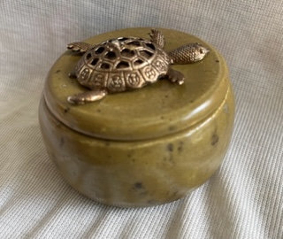 Turtle Jar, Ceramic With Lid, Handmade, Gold Jar, One-of-a-kind - Etsy